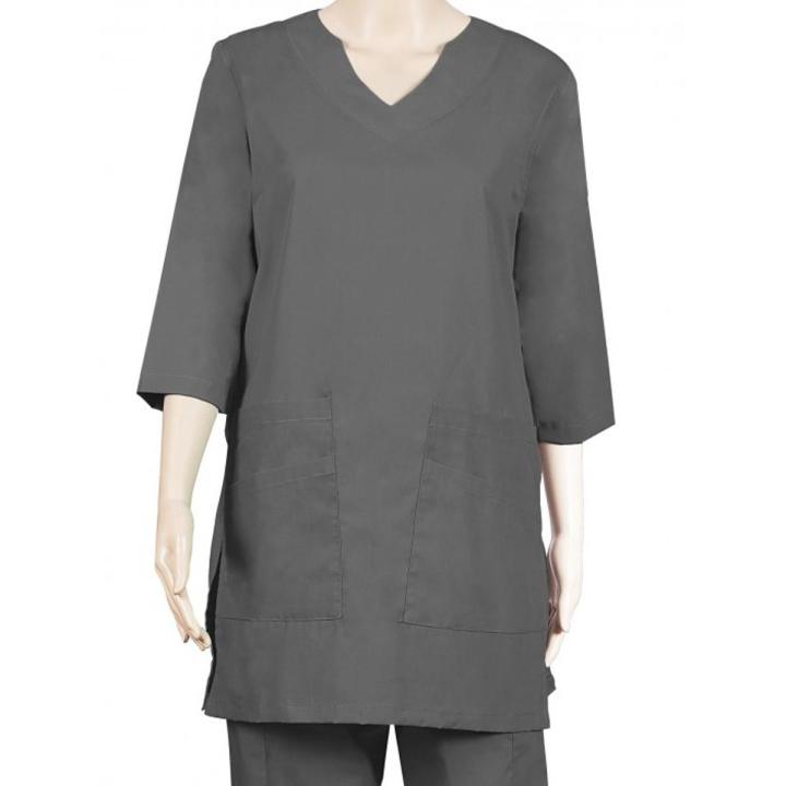 Women OT uniform nursing dress medical scrub curve neck Grey | Daraz.pk