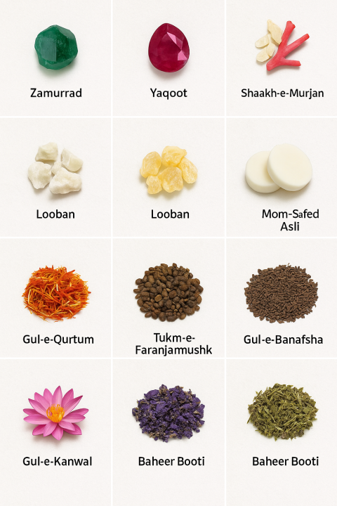 Zamurrad – 5 gram Yaqoot – 5 gram Zeher Mohra Khatai – 5 gram Shaakh-e ...