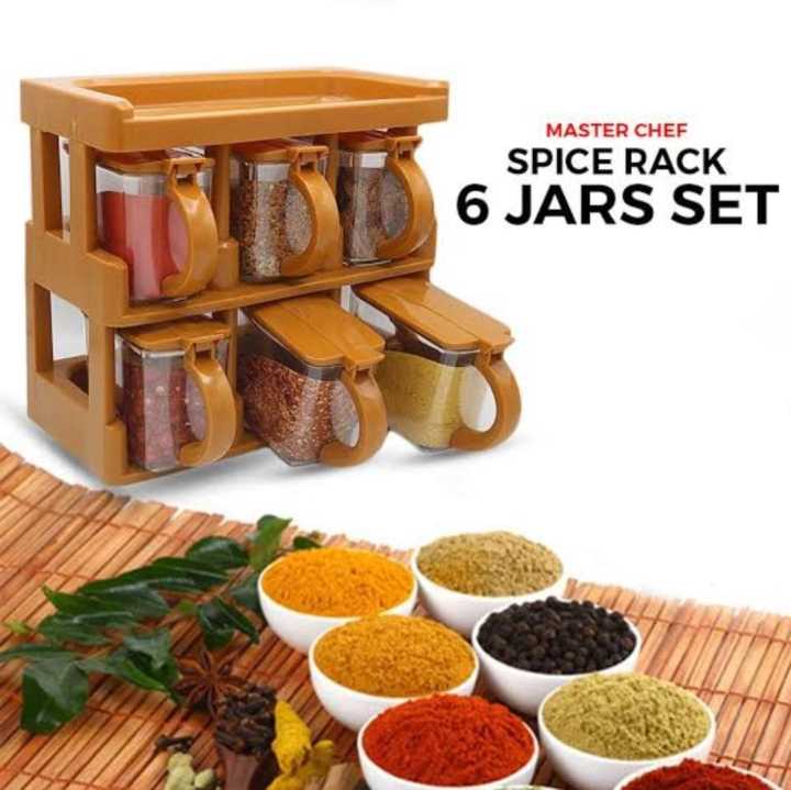 Kitchen Master Chef Spice Rack With 6 Jars Set | Daraz.pk