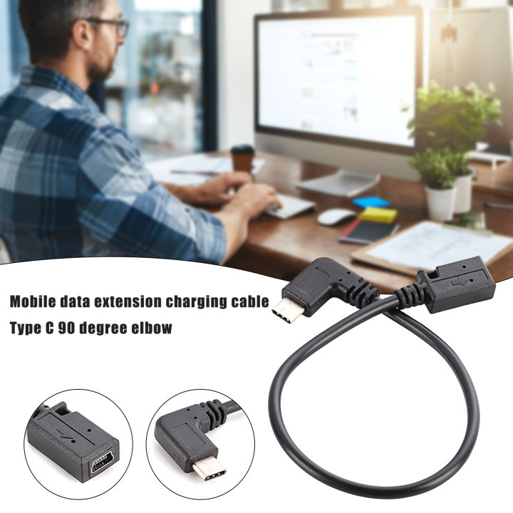 Type C 90 Degree to Mini5P Female Adapter Cable 27cm Extension for ...