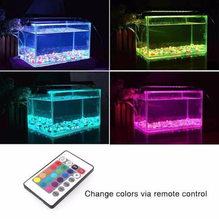 RGB Remote Color Changing LED Fish Tank Light 10 inch | Daraz.pk