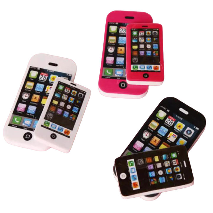 (Pack of 6) Fancy Mobile Erasers for Girls & Boys / Fancy Erasers for ...