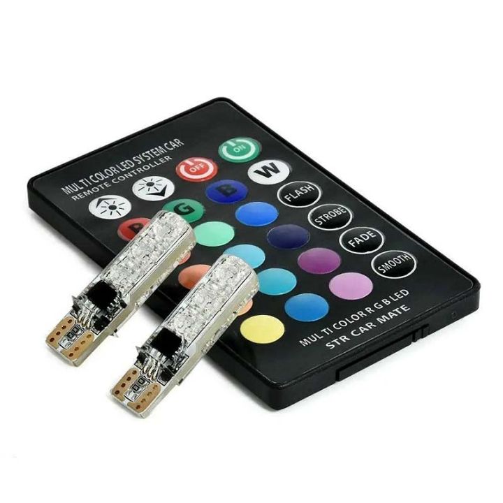 Universal LED Parking Light Bulb Set with Remote Control | Multi-Color ...