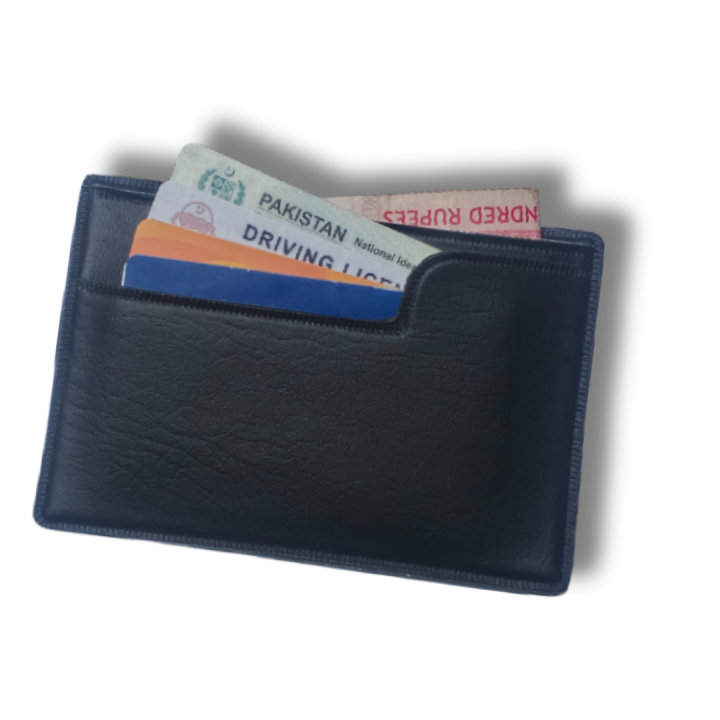 Men’s Slim Card Holder Wallet – PVC Leather CNIC Driving License Holder ...