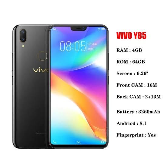 Vivo Y85 Ram 4Gb Rom 64Gb with Box, Charger, Handsfree, Glass Cover, and Packaging Box Kit ...