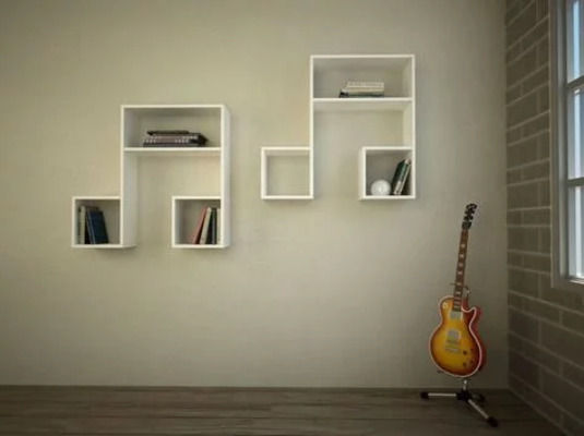 Unique 2 Piece Musical Notes Floating Wall Shelves, Versatile & Modern ...