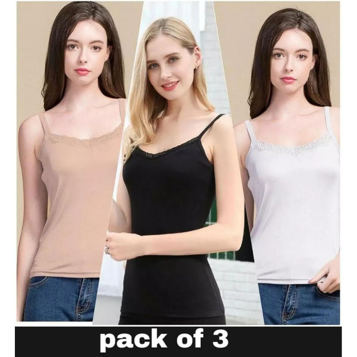 aldhani-pack of 3 camisol inner wear night wear Shameez For Women ...