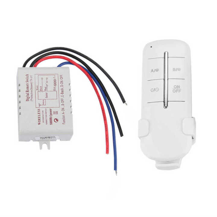 RF Remote Control Switch 1/2/3/4 Ways ON/OFF AC180-240V 1000W Wireless ...