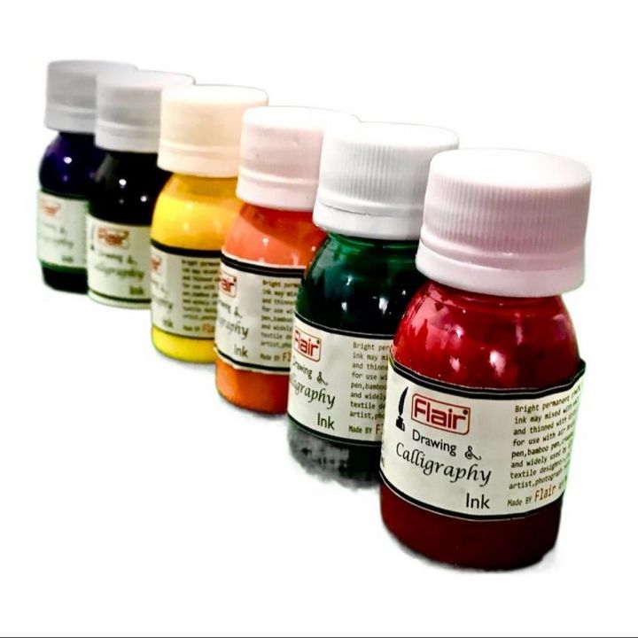 Openness - 6 Pack Multi Color Calligraphy Flair Inks Black, Blue, Red ...