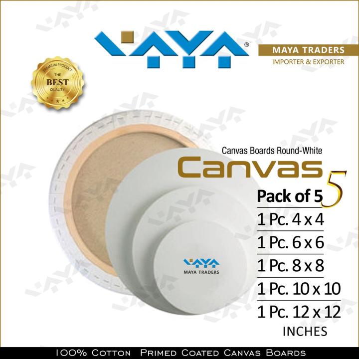 Maya Traders Pack Of 5 Mix Canvas - 4 x 4+ 6 x 6+ 8 x 8+ 10 x 10+ 12 x ...