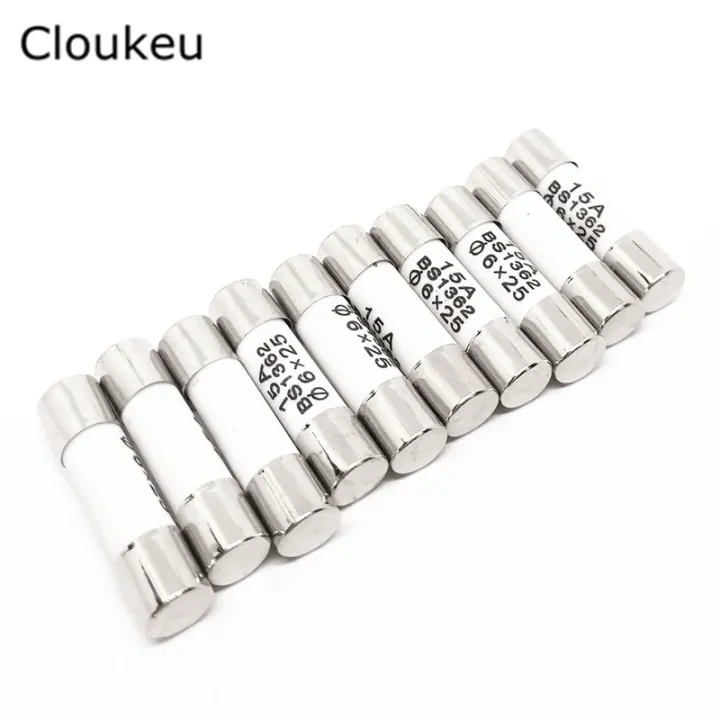 【Universal Car Parts Store】15A 6*25 Fuse 250V 15a RO57 fuse 10Pcs ...