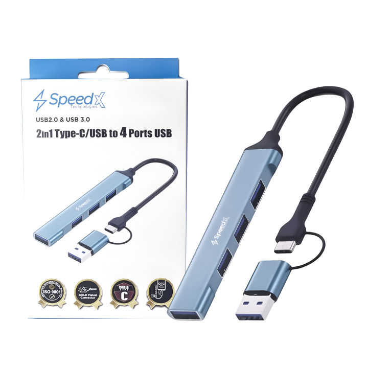 USB HUB 3.0 4PORT 2 IN 1 TC AND USB A | Daraz.pk