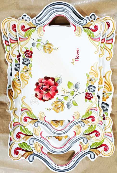 New Design Serving Tray Rectangle Shape Tray Set of 3 (Small, Medium ...