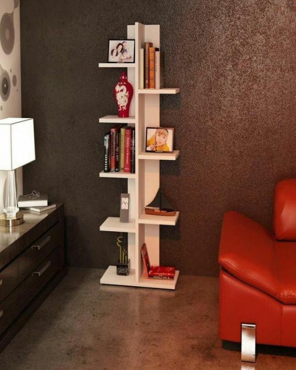 Vertical Book Shelf White | Daraz.pk