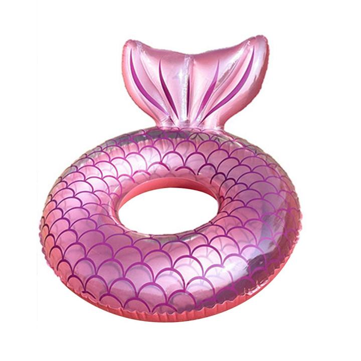 Inflatable Swimming Hoop with Backrest Fish Tail Swimming Chair Suit ...