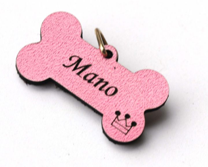 🐾 Personalized Pink Pet Name Tag with Crown – Custom Dog/Cat Collar ID ...