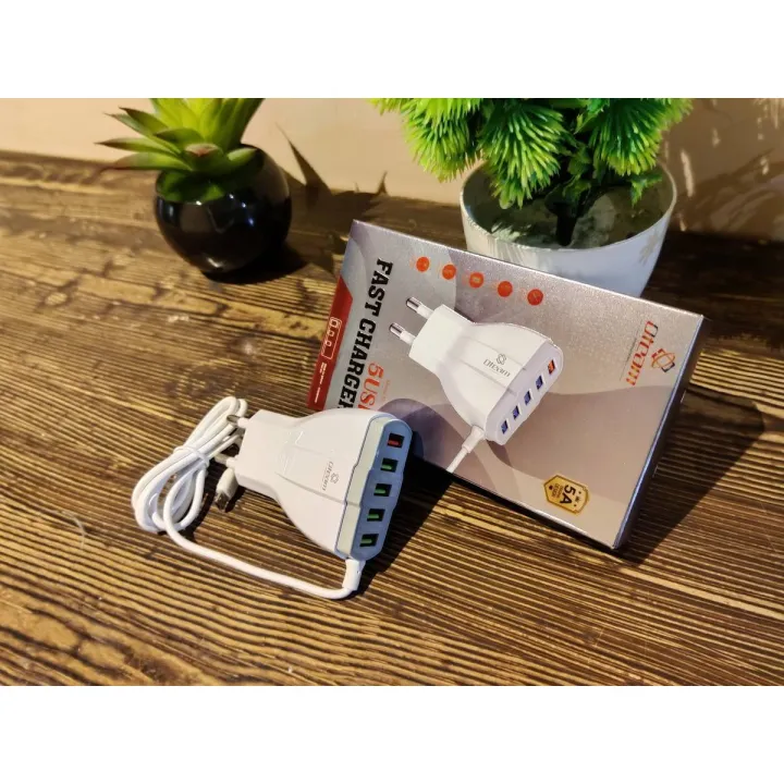 Oteam Multi Port Usb Charger 5 Usb Ports One Connect With Cable Fast ...