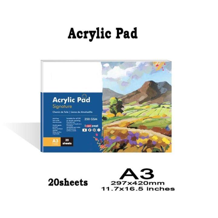200 GSM Acrylic Pad (20 Sheets), Art Paper, Art Supplies for Acrylic ...