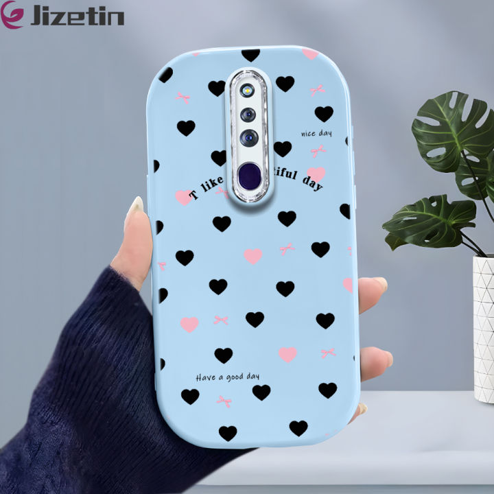 Jizetin for OPPO F11 Pro Back Cover Black Heart Shape Bright Lens Frame ...