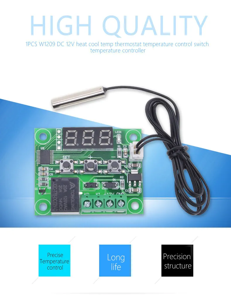 Digital Thermostat Temprature Controller Module - Dc 12v | Daraz.pk