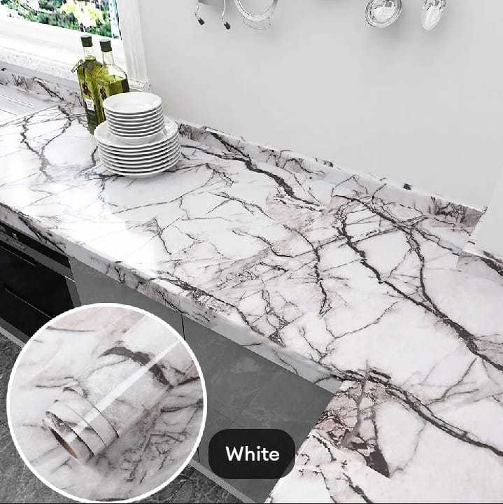 "Premium Self-Adhesive Marble Sheet for Kitchen – Heat & Oil Resistant ...