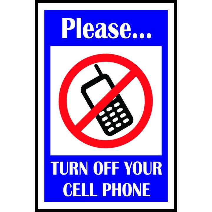 Turn Off Your Cell Phone Caution Sign Safety Vinyl Stickers | Daraz.pk