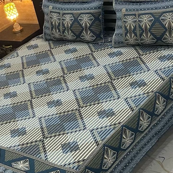 3pc gultax multani bedhseet for double bed | Daraz.pk