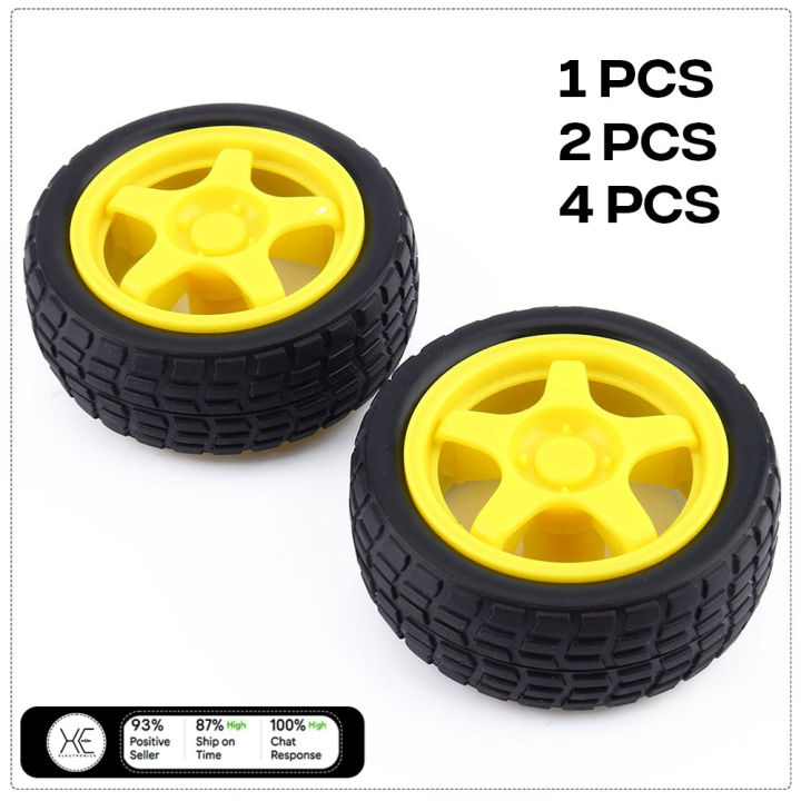 Tt Motor Rubber Tires Dia 68mm Width 26mm Geared Tyre For Diy Rc Cars ...