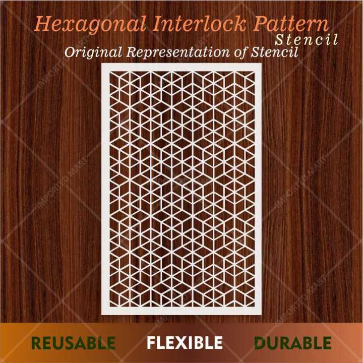 Geometric Cube Pattern Stencil for Wall, Floor & Wood Art – 3D Illusion ...