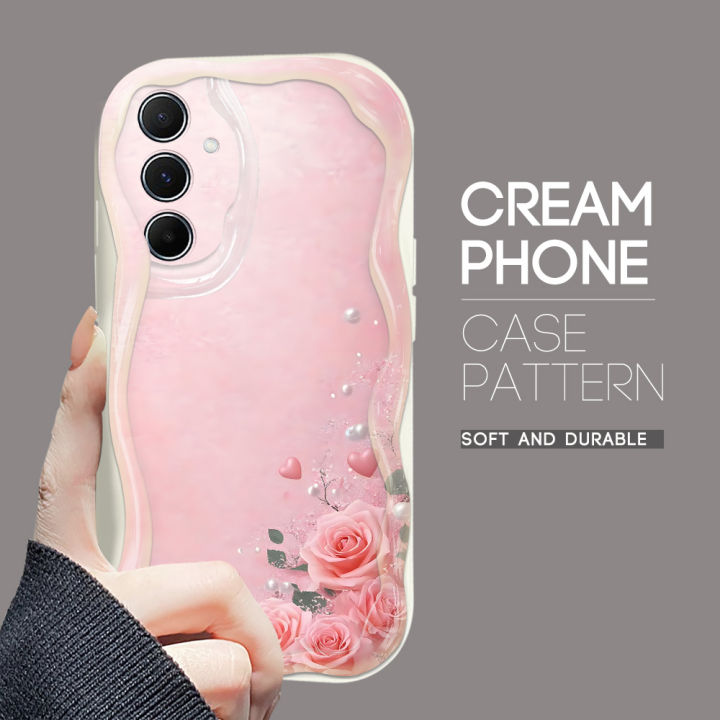 BILI for Samsung A55 5G Back Cover Dreamy Butterfly Pattern Cream ...