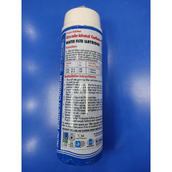 SoSafe Granular Activated Carbon GAC Chlorination Filter Element ...