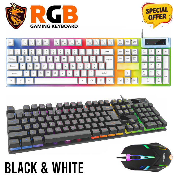 RGB Backlit Gaming Keyboard | Mechanical Feel | Wired USB | Full-Size ...