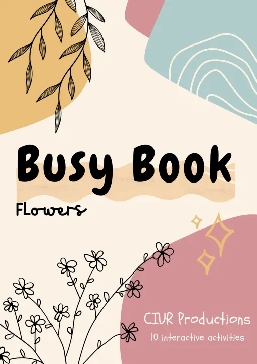 Flower themed Busy book for girl printable digital book with 10 ...