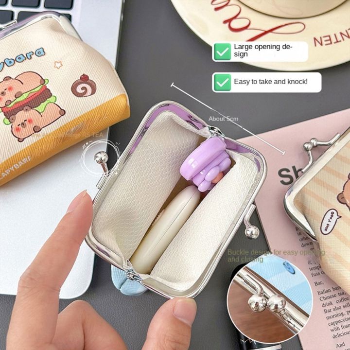 Portable PU Capybara Cartoon Coin Purses Mini Lightweight Hasp Change ...