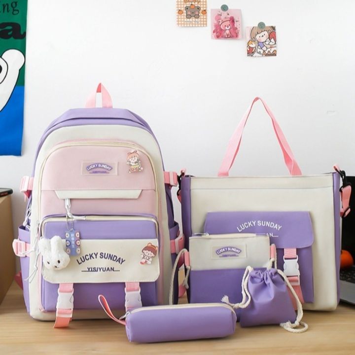 New Butterfly 4 Pcs Backpack for Girls, Suitable for Collage Girls ...