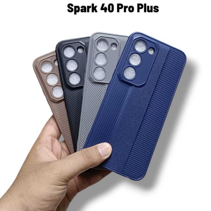 Tecno Spark 40 Pro Plus Back Cover Soft Leather Texture Design Camera ...