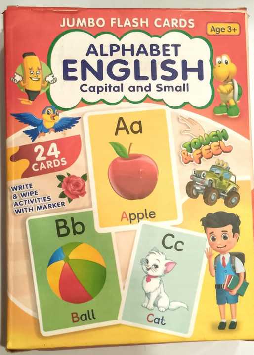 Jumbo Alphabet “Write & Wipe” Flash Cards – 24 Cards (7×5 inch ...