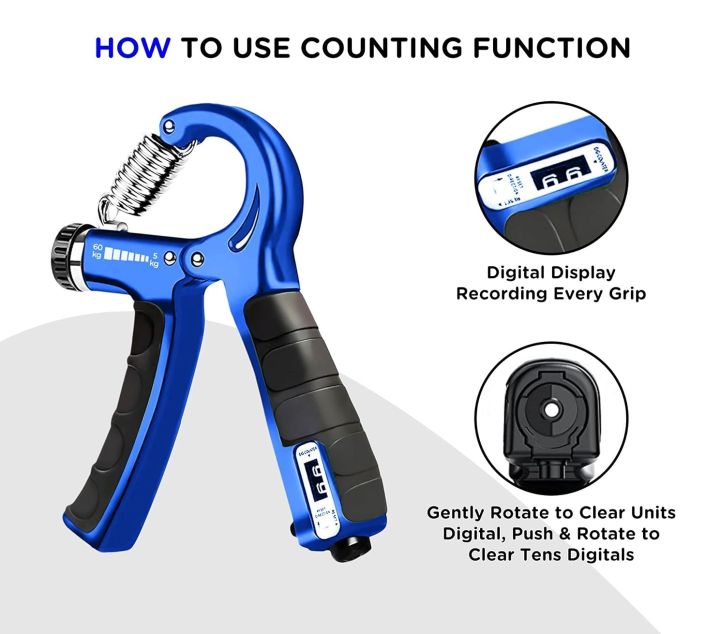 Histro Counting Hand Grip Set Of 5 Strength, Adjustable Resistance 5 ...