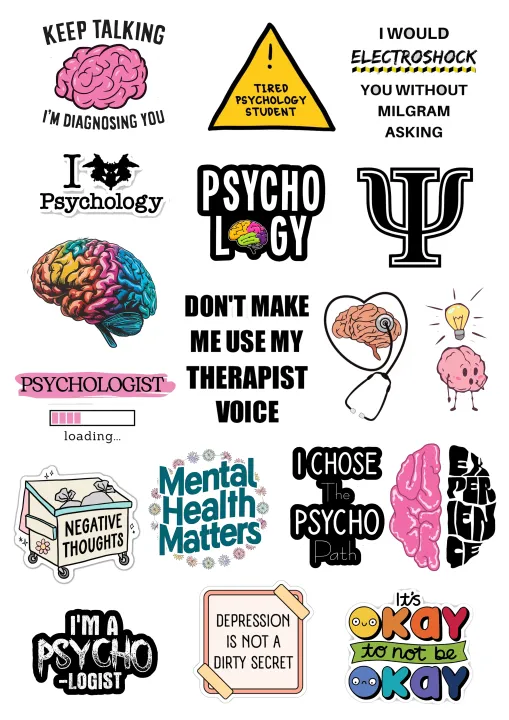 Psychology stickers Mental Health Stickers Future Therapist Stickers 18 ...