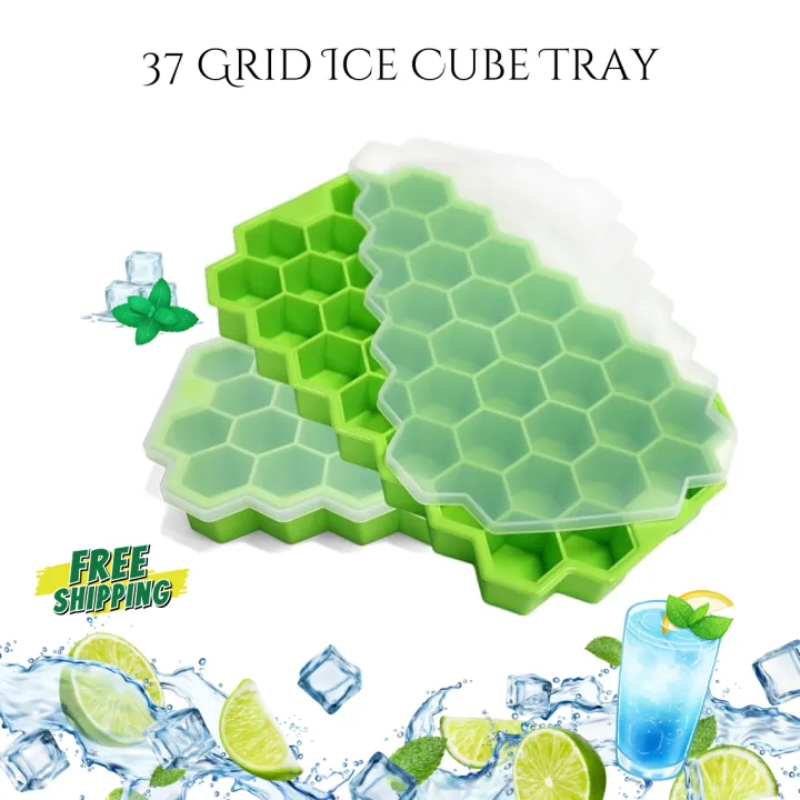 1 Ice Tray Easy Push Pop Out Square Silicon Ice Cubes Tray Honeycomb ...