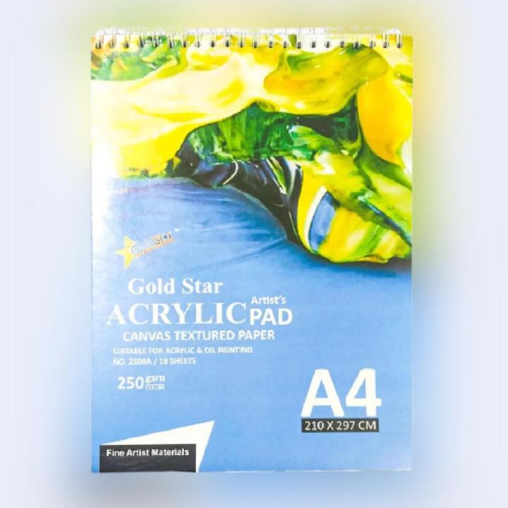 Gold Star Acrylic Pad For Painting A4 Size 18 Sheets - 250gsm | Daraz.pk