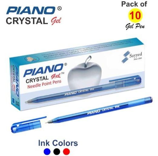 PIANO Crystal Gel Pen Special Needle Point Tip - Pack of 10 Gel Pen ...