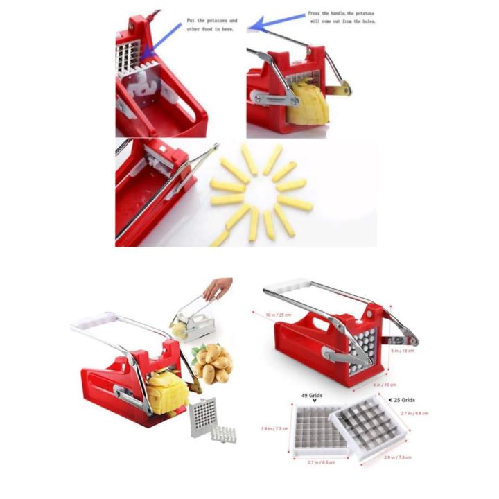 Potato Chipper Chips Cutter Double Blades Big Size- French Fries Strip ...