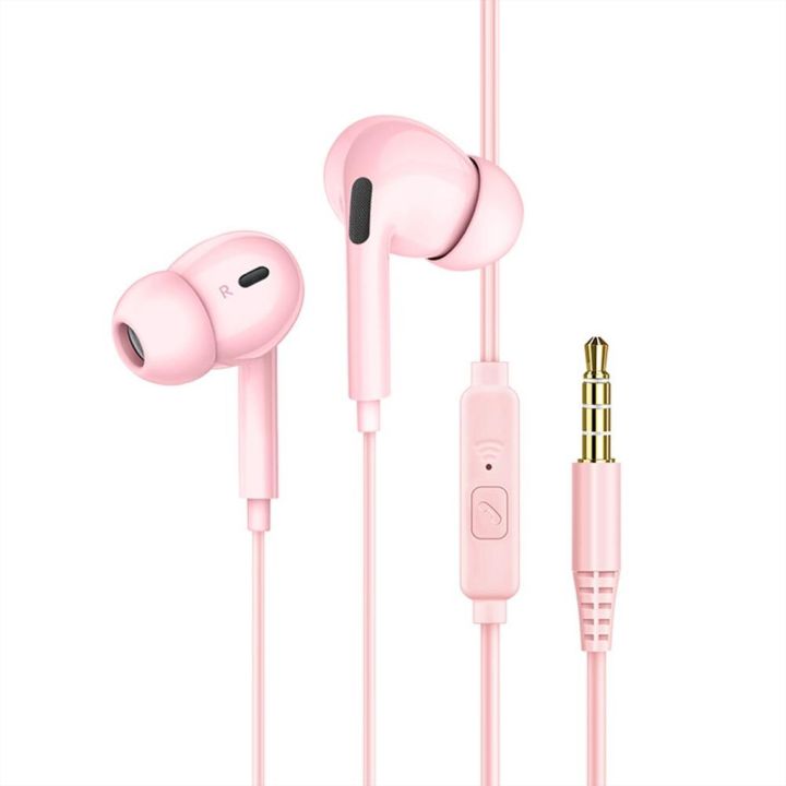 Macaron Colors Wired Headphones Bass In Ear Earphone With Mic Music ...
