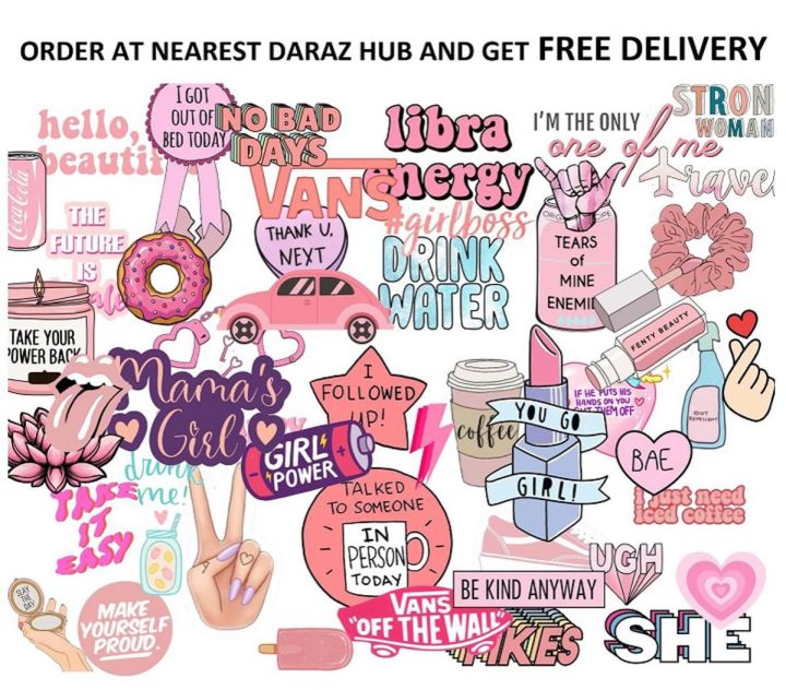 Aesthetic Sticker Pack 50 PCS | Cute, Galaxy, Pastel & Cartoon Stickers ...