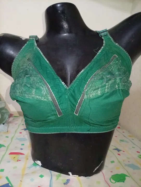 Cotton Bra Non-Padded Cotton Bra with Lace Detailing | Daraz.pk