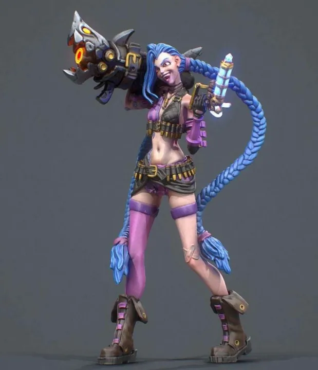 Jinx League Of Legends Action Figure Statue Hand Painted Custom Made ...