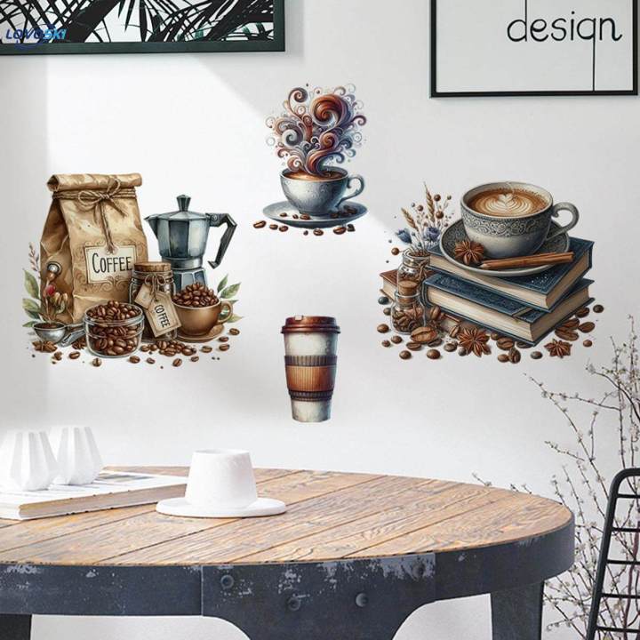 Cafe Wall Stickers Art Stickers Wall Mural for Office Window Coffee ...