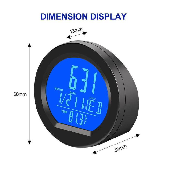 Solar Car Clocks For Dashboard Digital Lcd Clock Temperature Time Display Dashboard Clocks