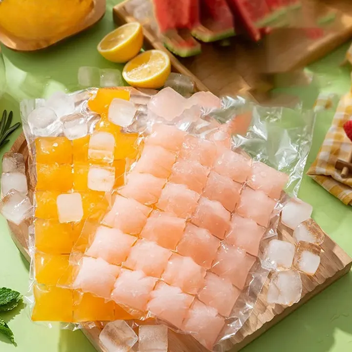 240 X Ice Cube 10 Sheets Clear Disposable Ice Bag Fridge Freezer ...
